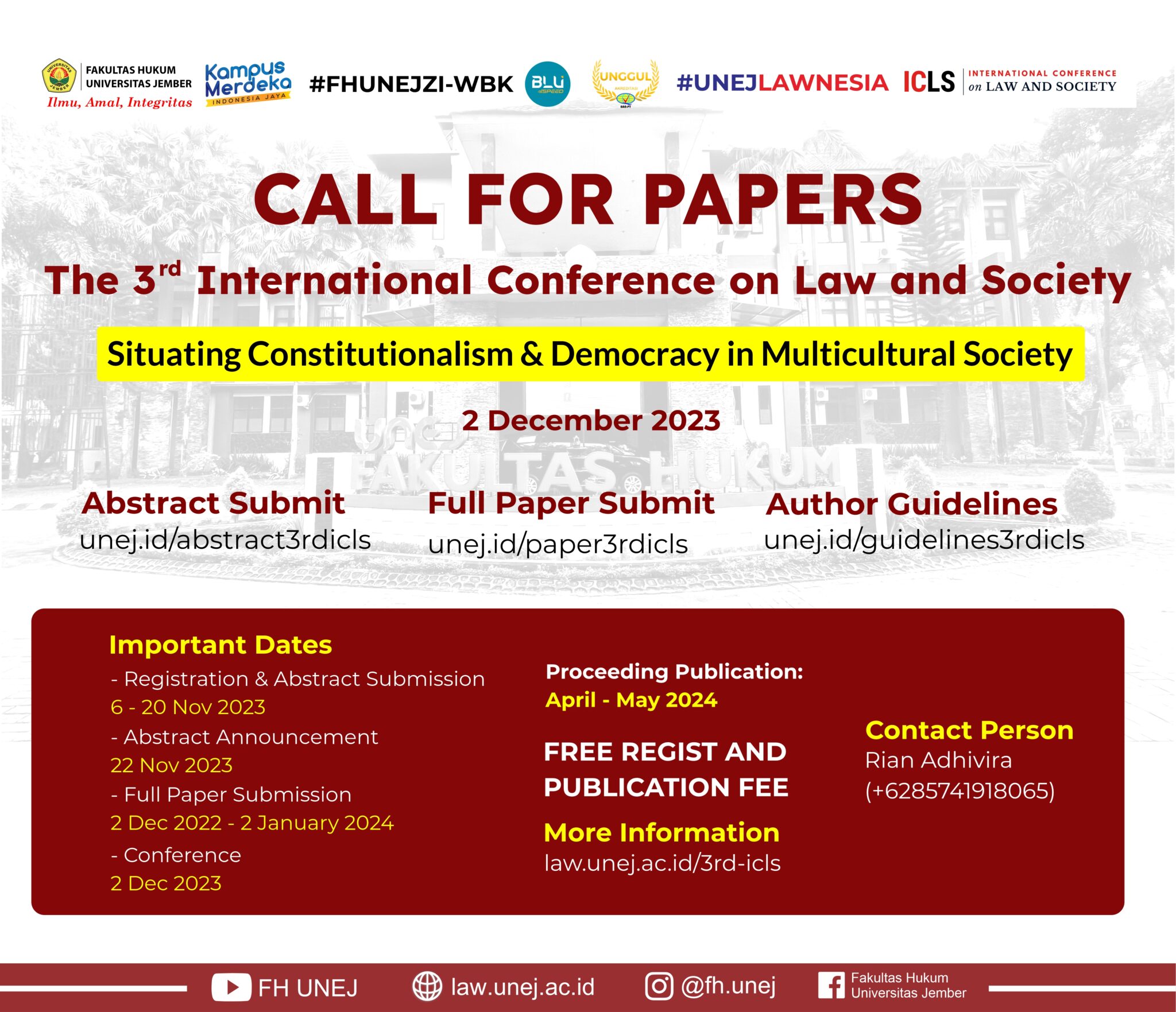 The 3rd International Conference on Law and Society - Faculty of Law ...