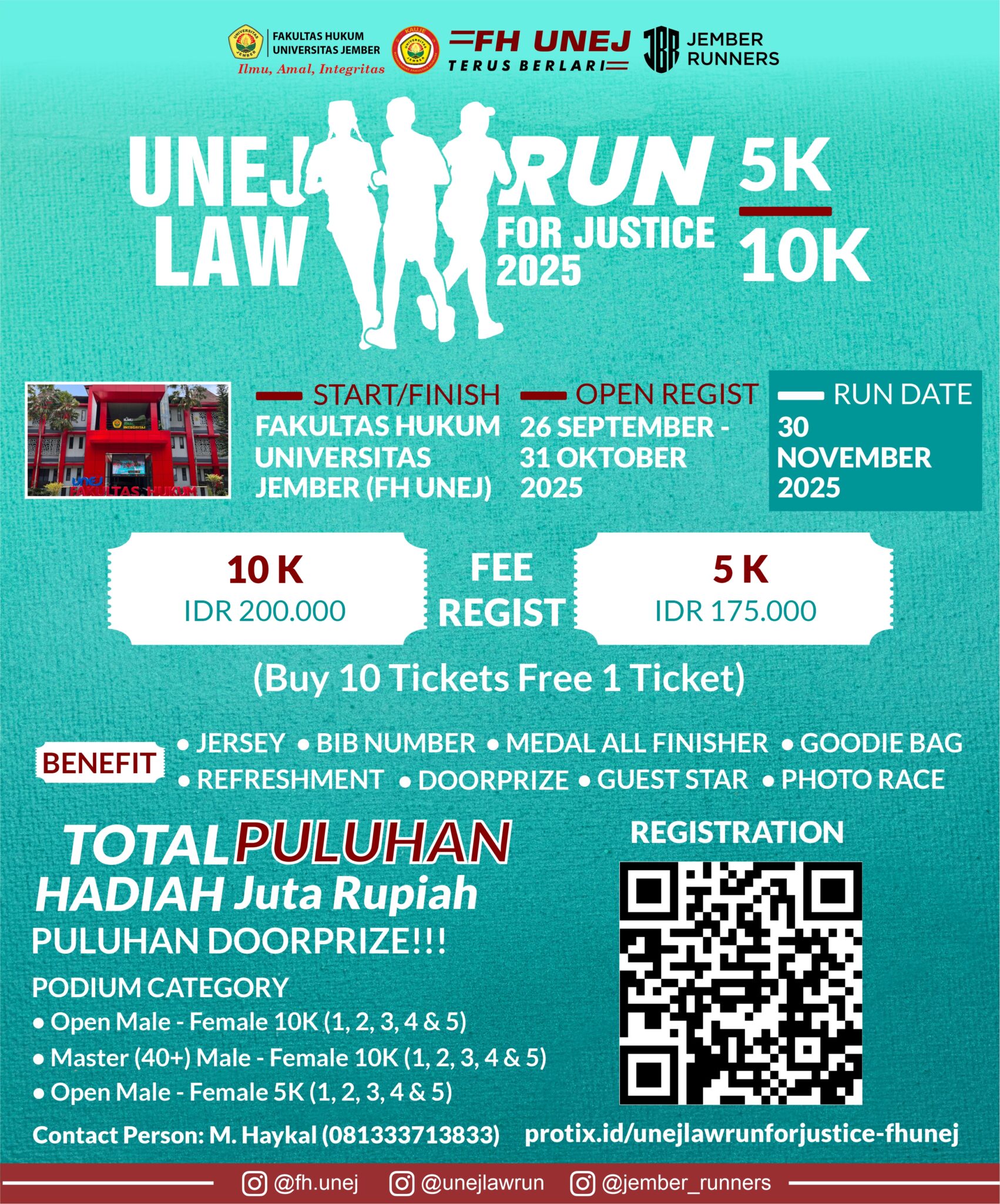 UNEJ Law Run For Justice 2025 - Faculty of Law University of Jember